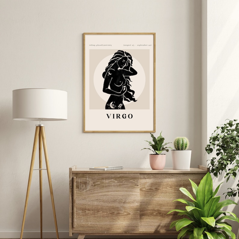 Virgo Wall Art, Virgo Poster, Digital Print, Trendy Wall Art, Astrology ...