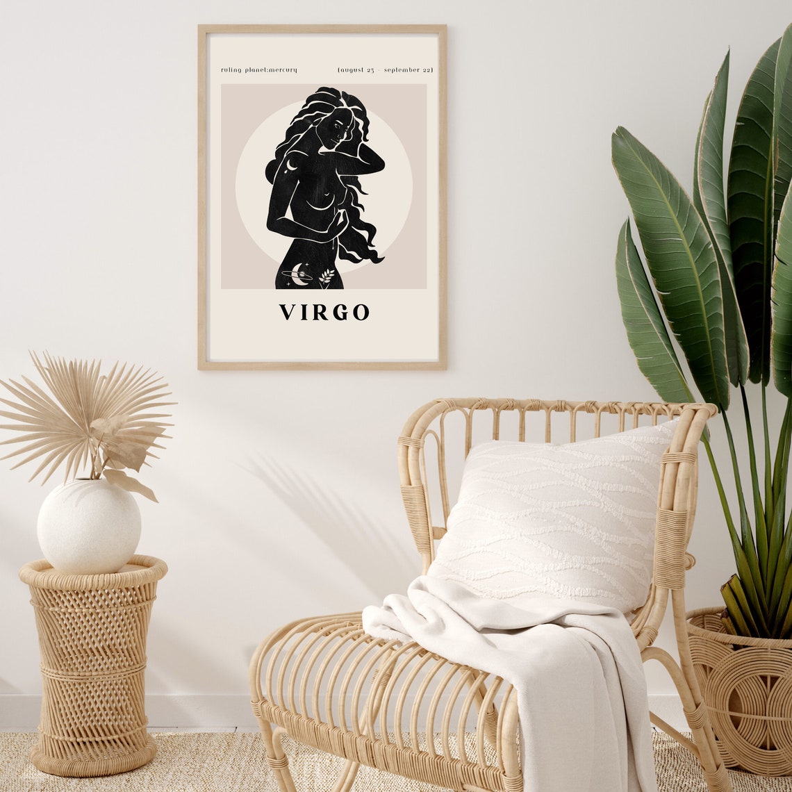 Virgo Wall Art, Virgo Poster, Digital Print, Trendy Wall Art, Astrology ...