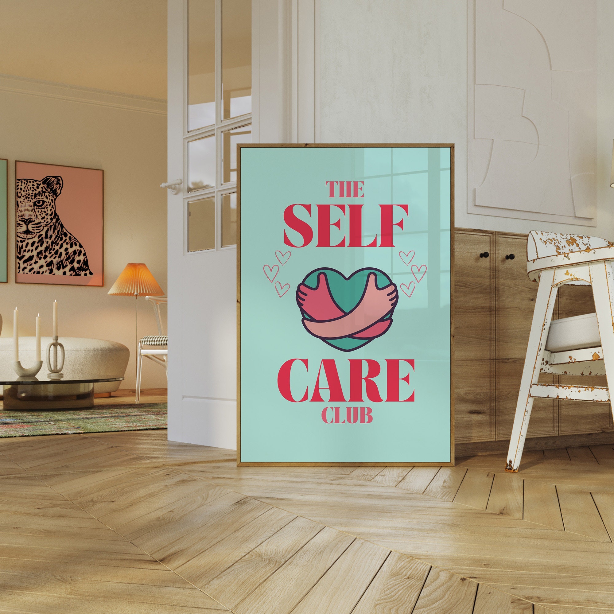 Self Care Club Motivational Wall Art Trendy Wall Art - Etsy