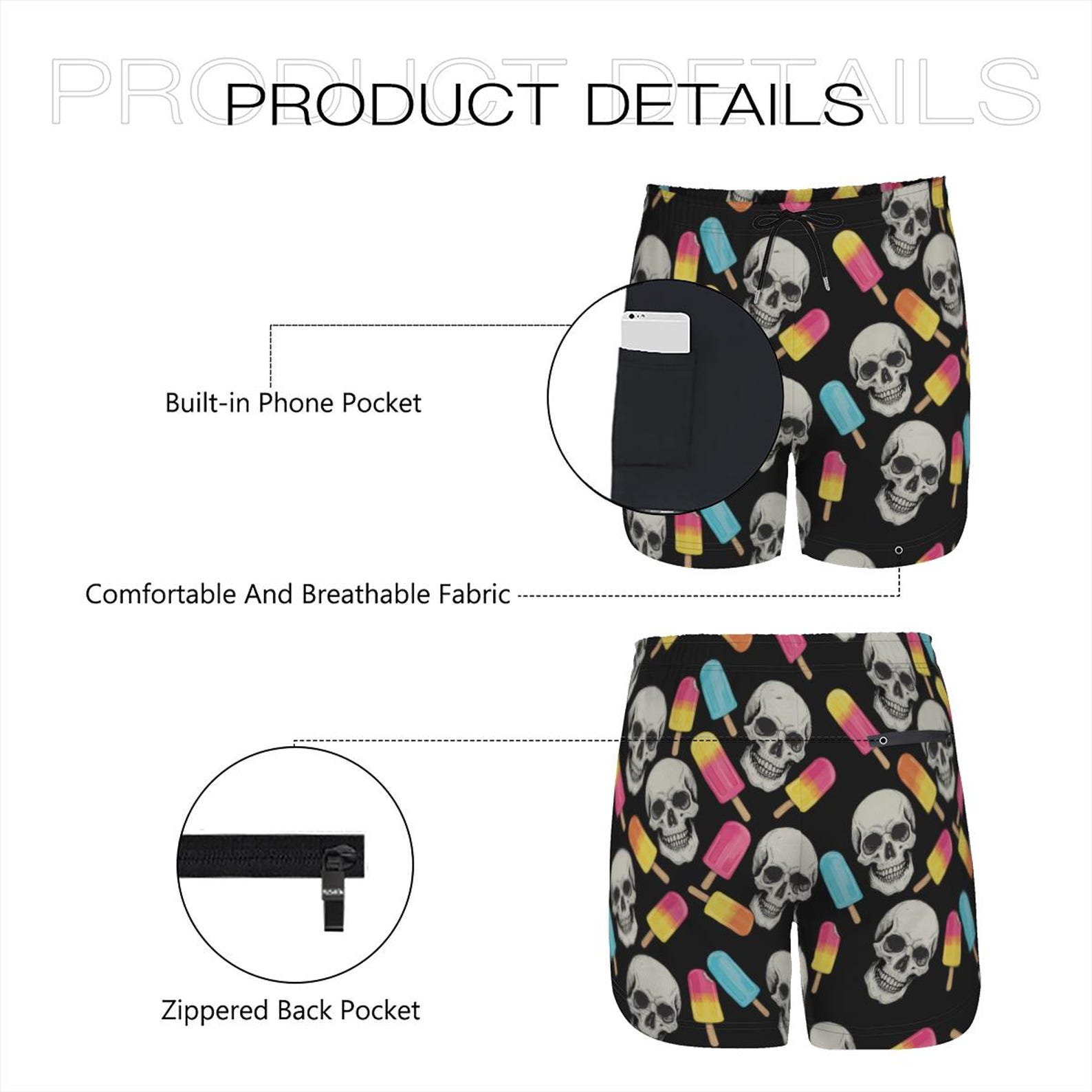 Skulls and Ice Pops Men's Swim Trunks Swimming Shorts - Etsy
