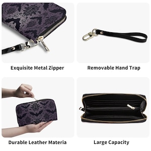 Baroque Bats Wallet Spooky Gothic Wallet With Removable Wrist Strap - Etsy