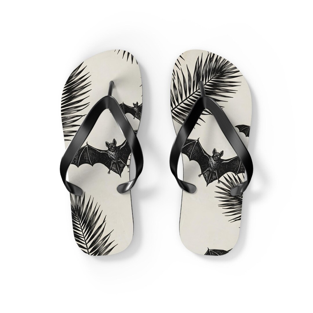 Bats and Palm Leaves Flip Flops - Etsy
