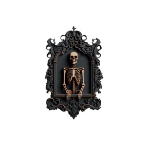 Skeleton in Ornate Frame Wood Sign Wooden Wall Decor Halloween Art - Etsy