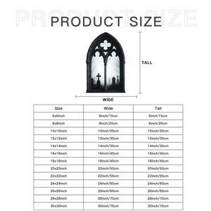 Gothic Arched Window With Cemetery Scene Spooky Moody Halloween Wall ...