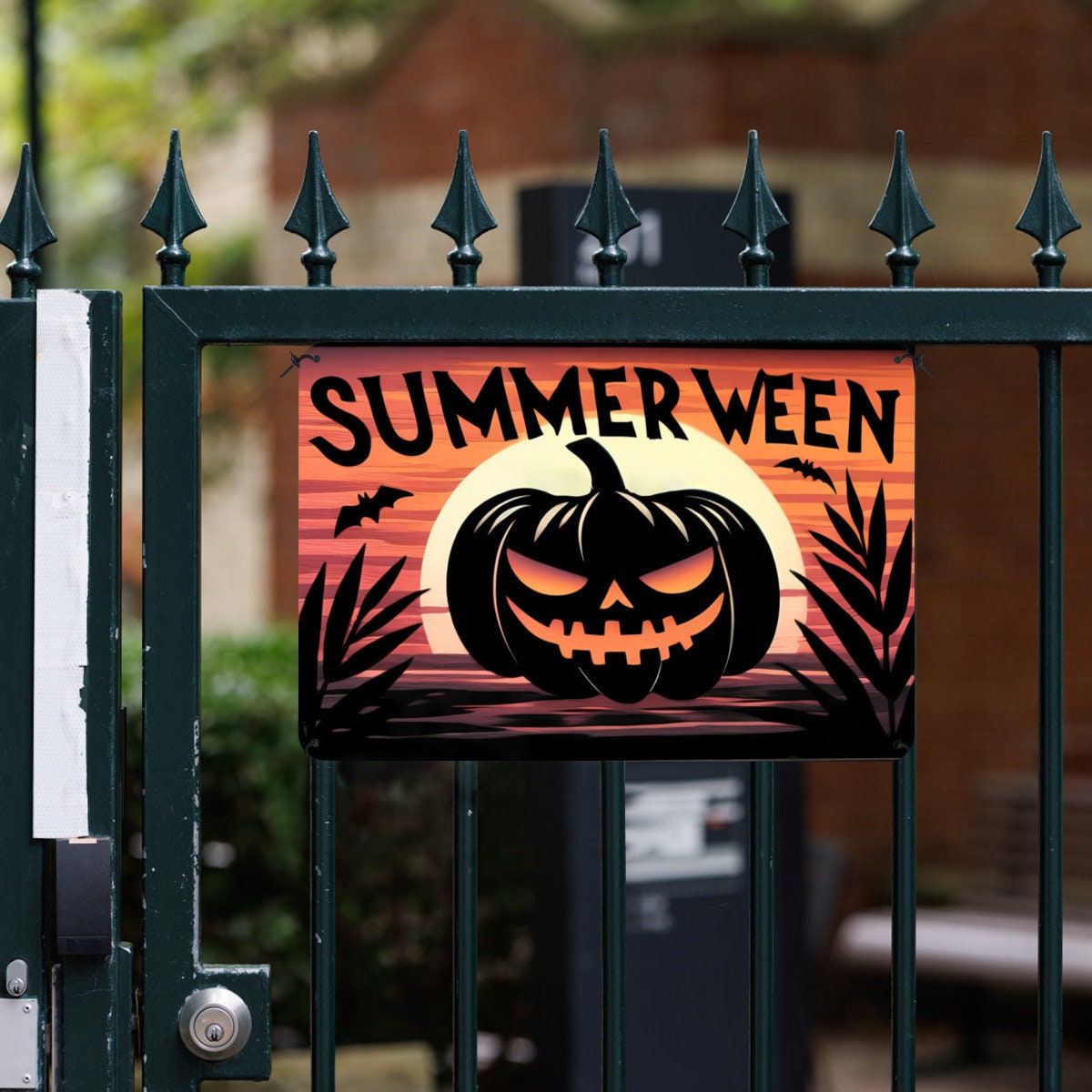 Summerween Pumpkin Metal Sign Sunset Spooky Summer Wall Art Decor - Etsy