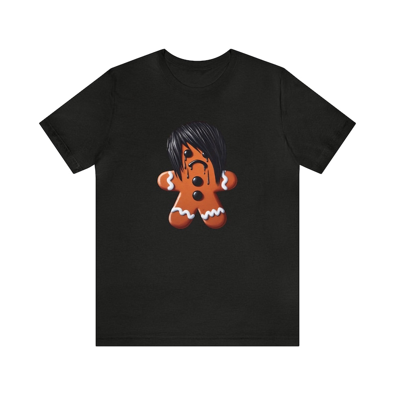 Emo Gingerbread Man Camiseta de manga corta Gótico Spooky Christmas ...