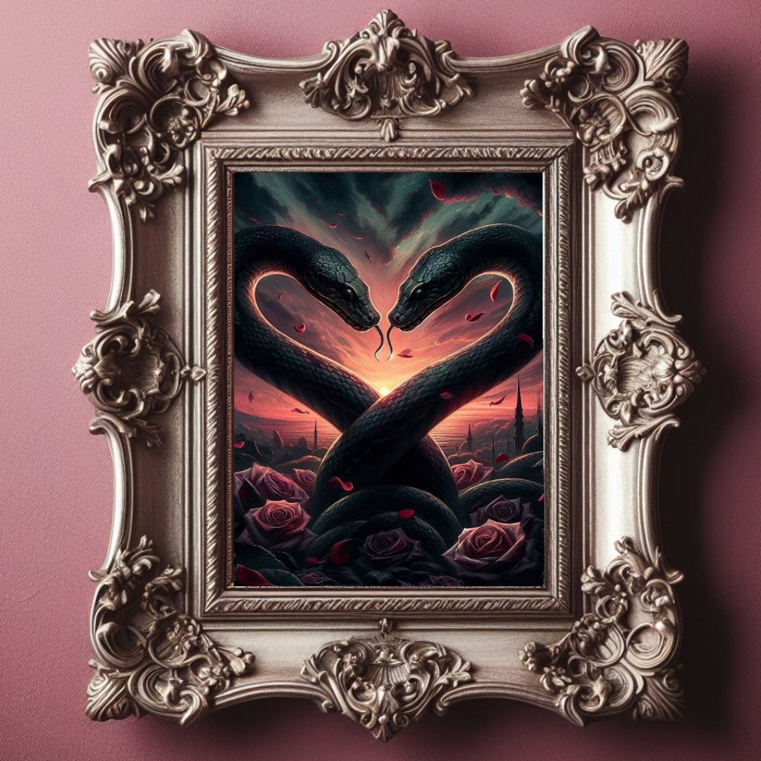 Two Snakes in Love Poster Moody Wall Art Decor - Etsy