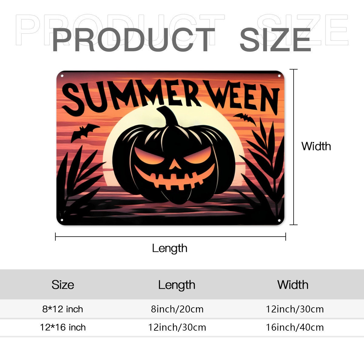 Summerween Pumpkin Metal Sign Sunset Spooky Summer Wall Art Decor - Etsy