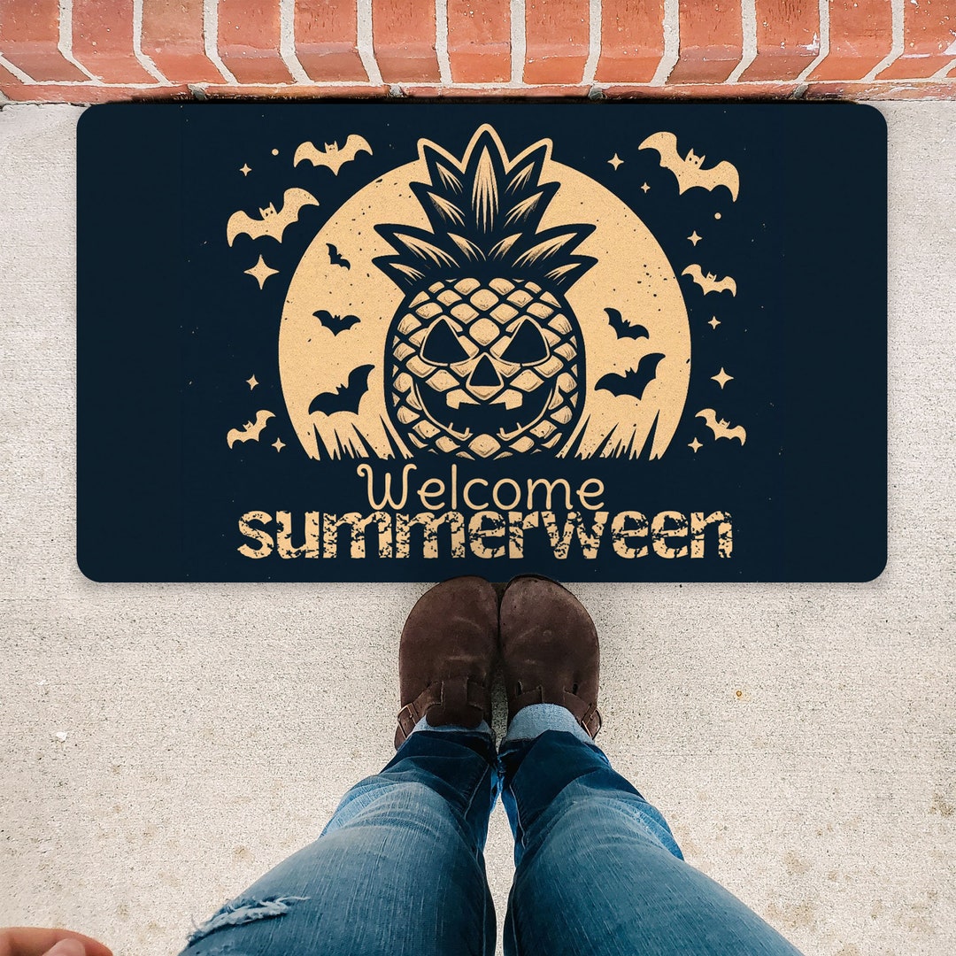 Welcome Summerween Pineapple Rubber Doormat - Etsy