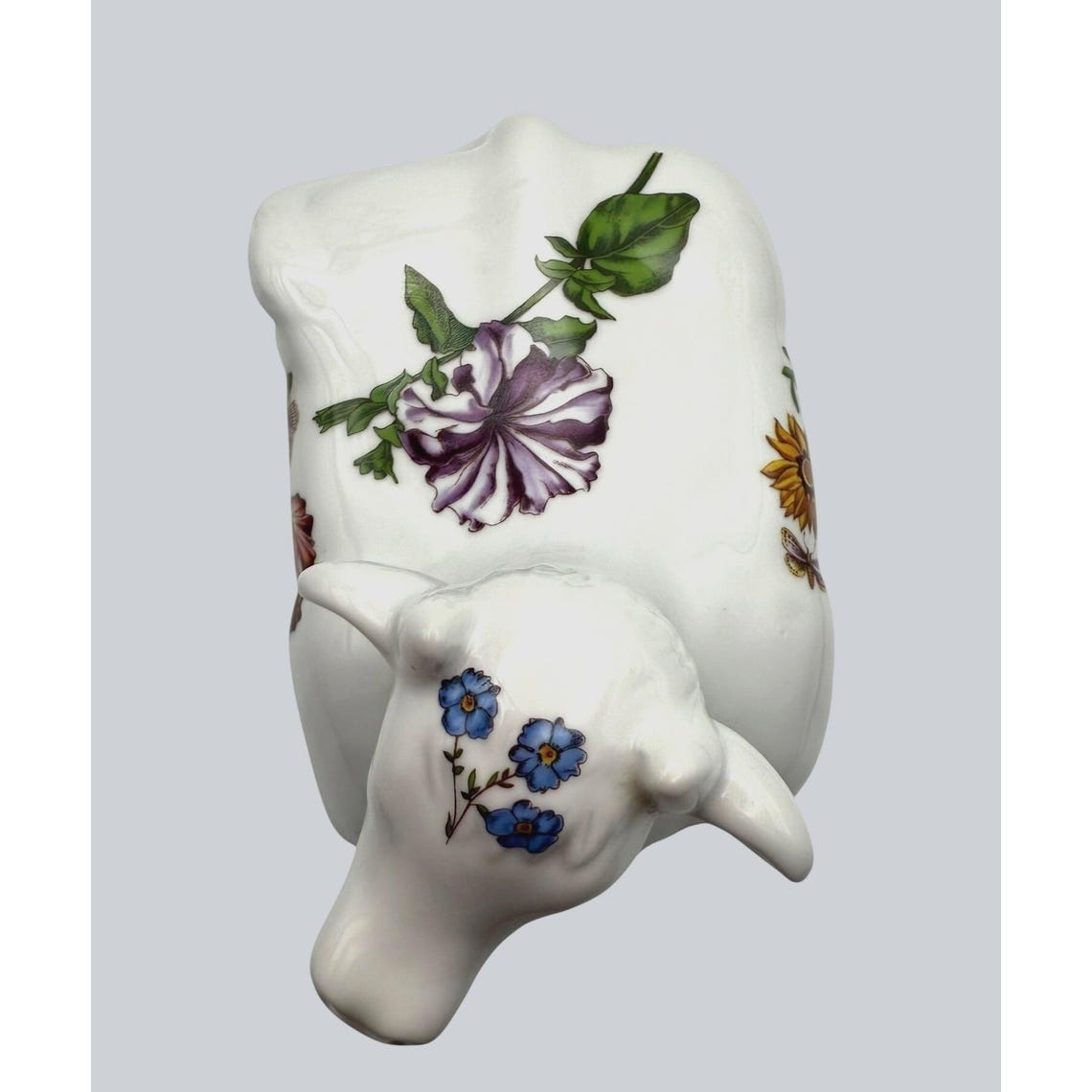 BIA Cordon Bleu Cow Covered Butter/cheese Dish-floral-hand Decorated ...