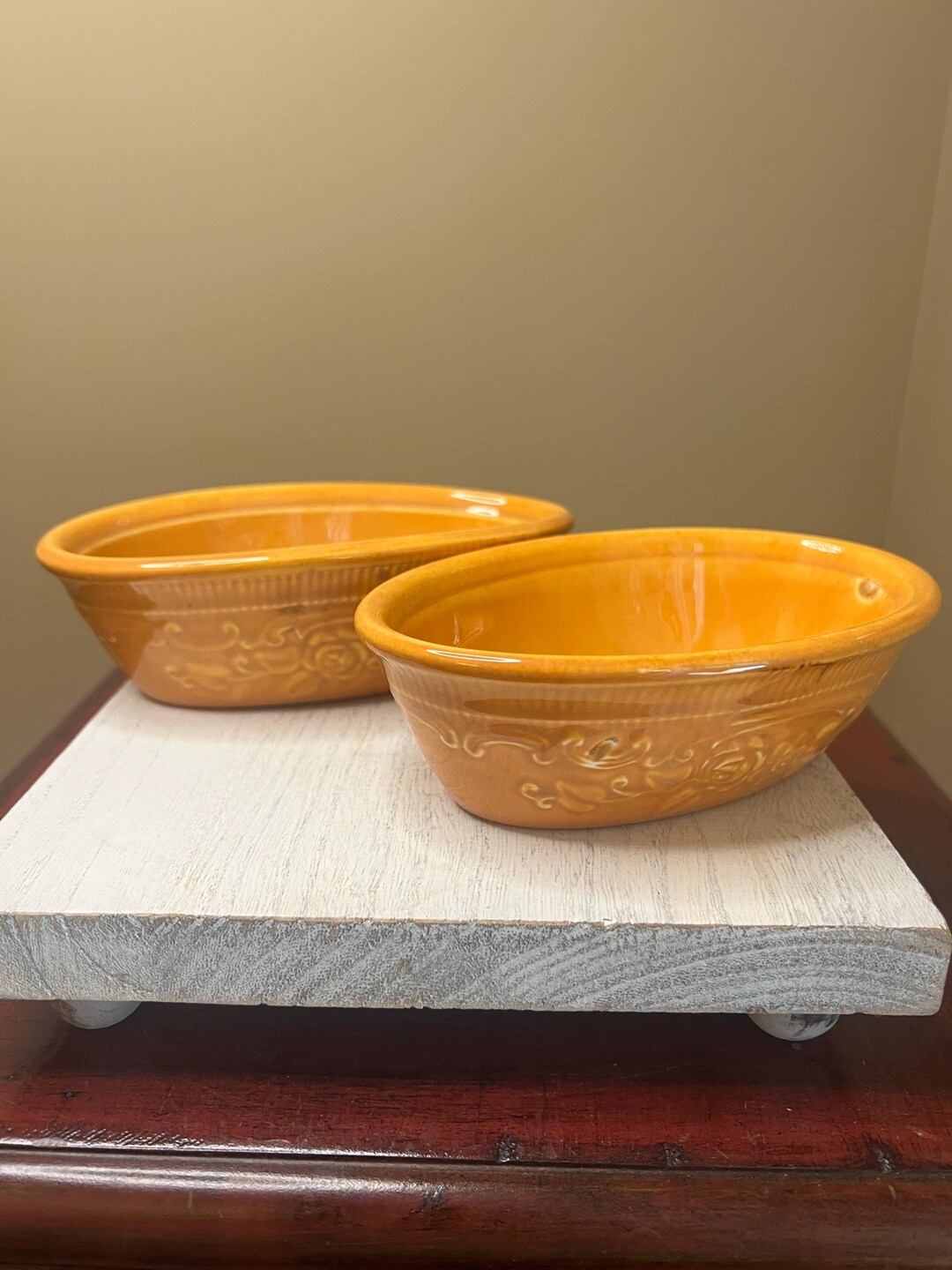 Vintage Homer Laughlin Oven Serve Set of 2 Small(6 1/4” L) Oval Bakers ...