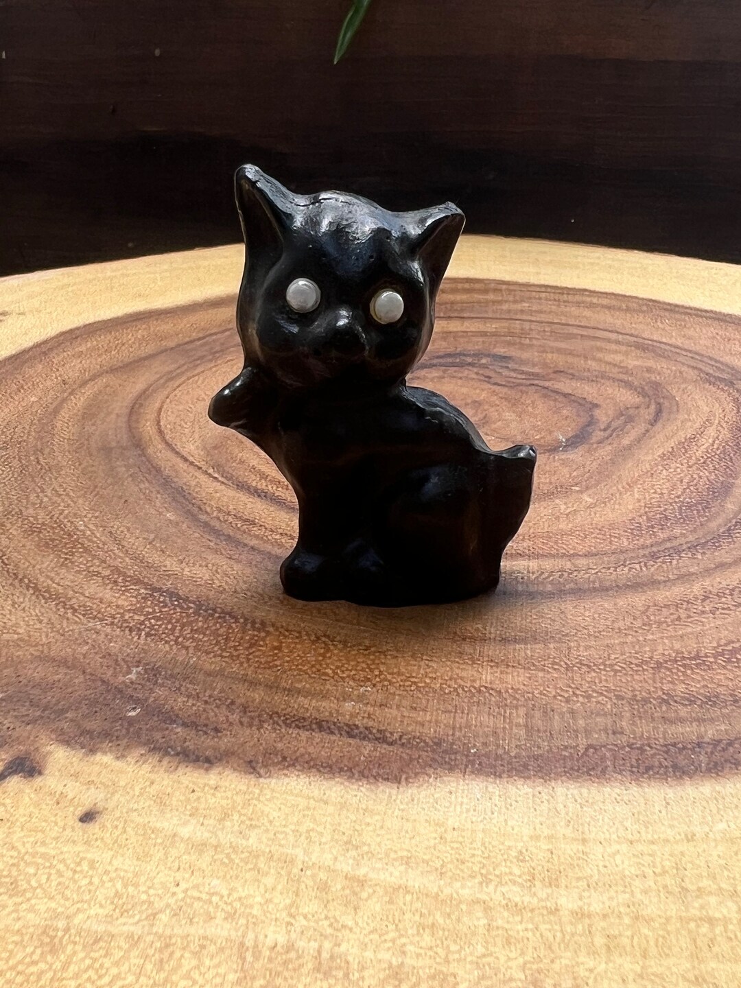 Vintage Cat Figurine- Made From Carved Coal - Etsy