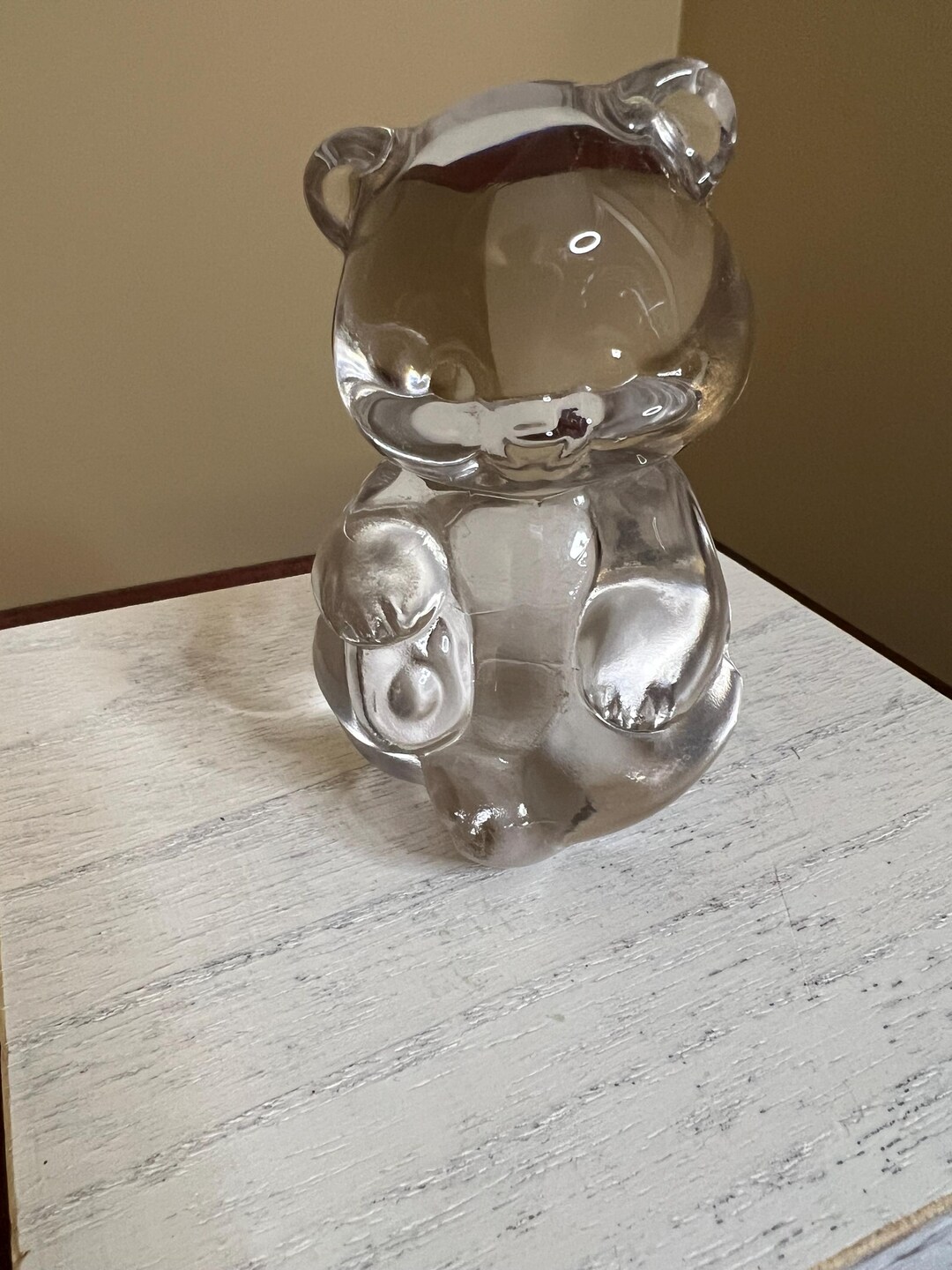 Vintage Fenton Clear Glass Bear Figurine - Etsy