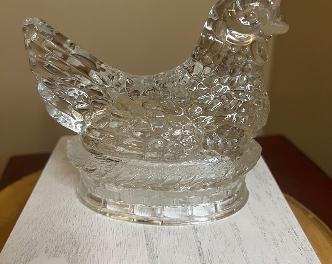 Vintage Jeanette Glass Hen/chicken Candy Container- Easter Decor - Etsy