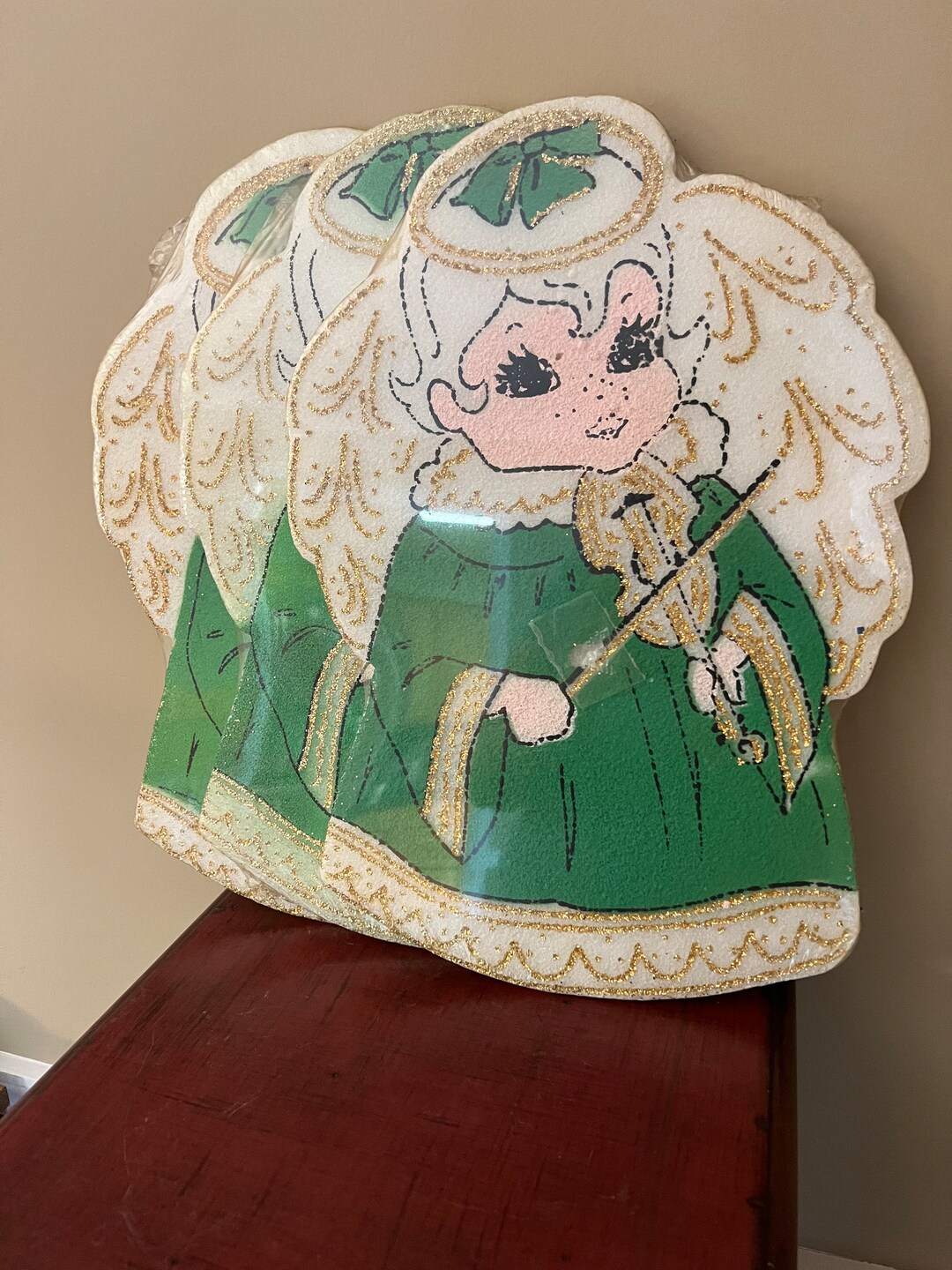 Vintage Christmas Styrofoam Angel Wall Decoration Trio Large - Etsy