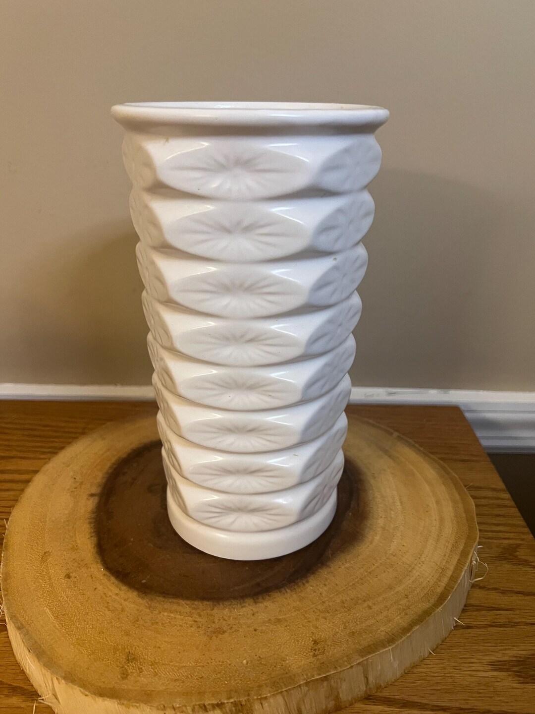 Vintage Mccoy White Floraline Vase Starburst - Etsy