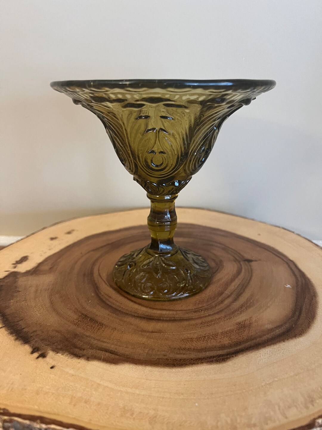 Vintage Indiana Glass Amber Glass Compote Dish - Etsy