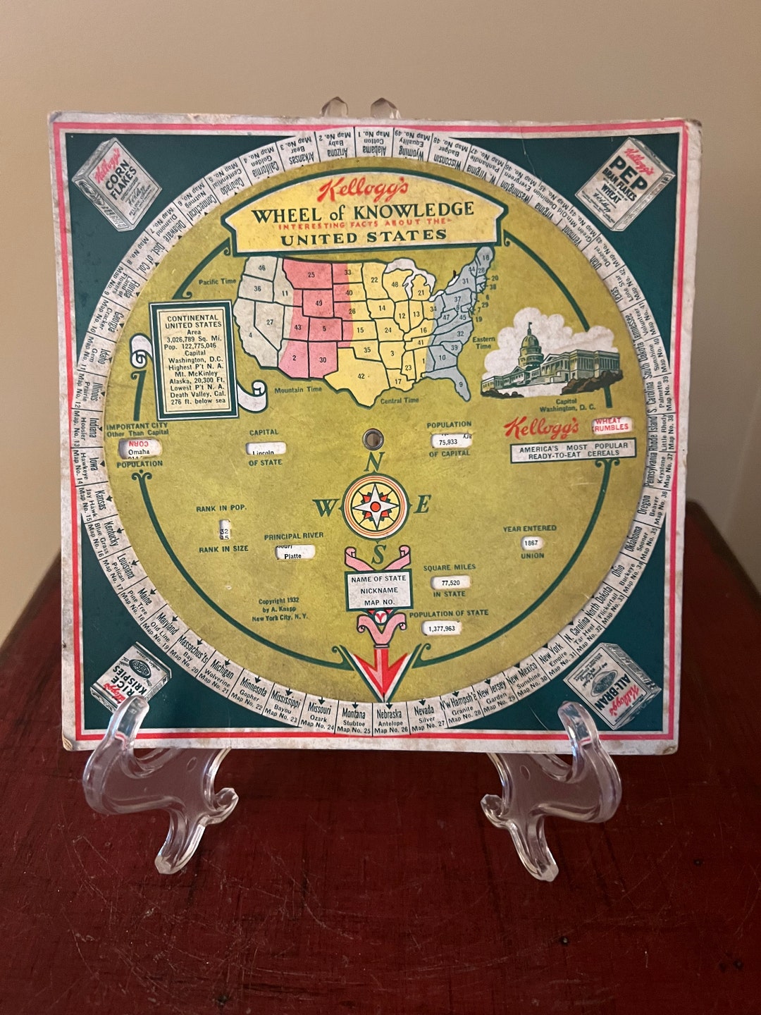 Vintage wheel of Knowledge Cereal Premium - Etsy