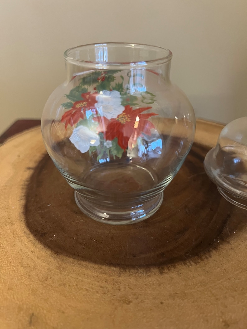 Vintage Libby Christmas Ginger Jar/poinsettia Motif Small - Etsy