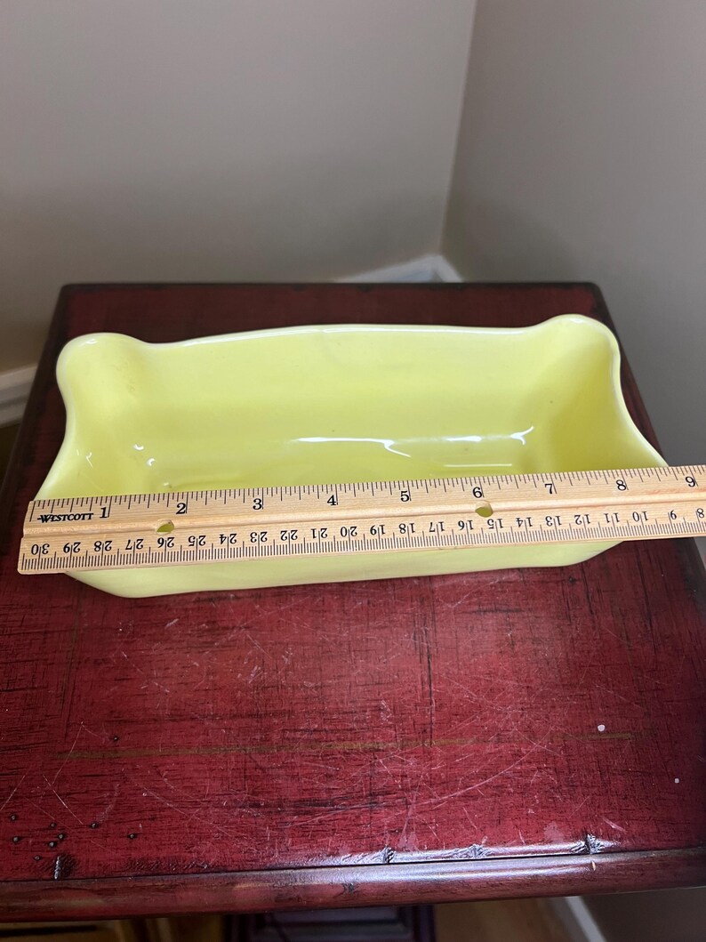 Vintage MCM Yellow Pottery Planter- Rectangular “ Bone” Shape-9” L - Etsy