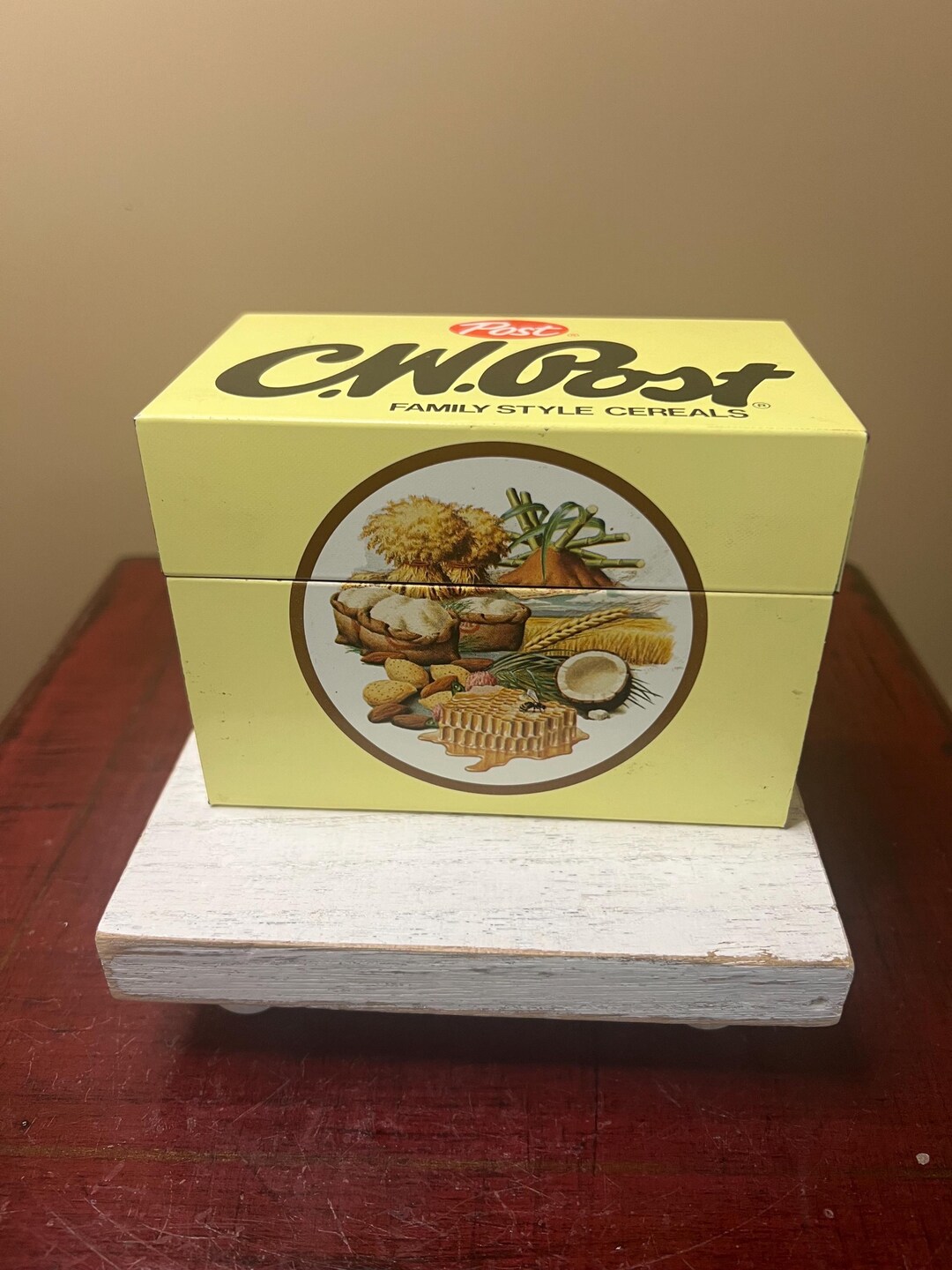 Vintage Metal Recipe Box- CW Post Cereal Promotion - Etsy