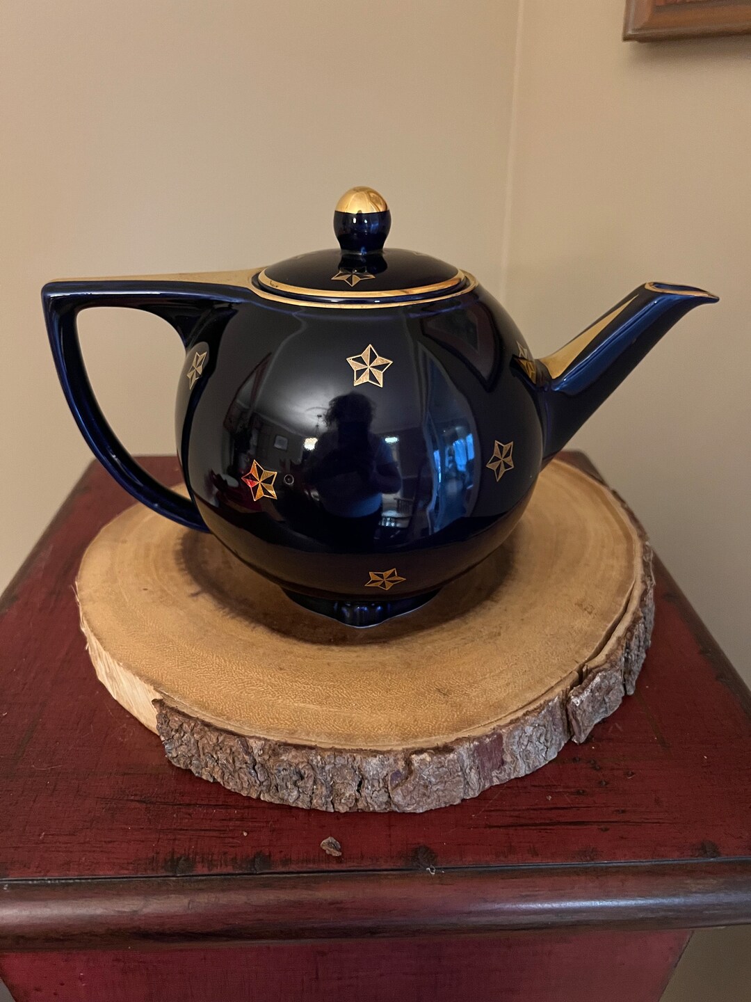 Vintage Hall Globe Teapot in Cobalt With Gold Star and Accents 6 Cup0723 - Etsy