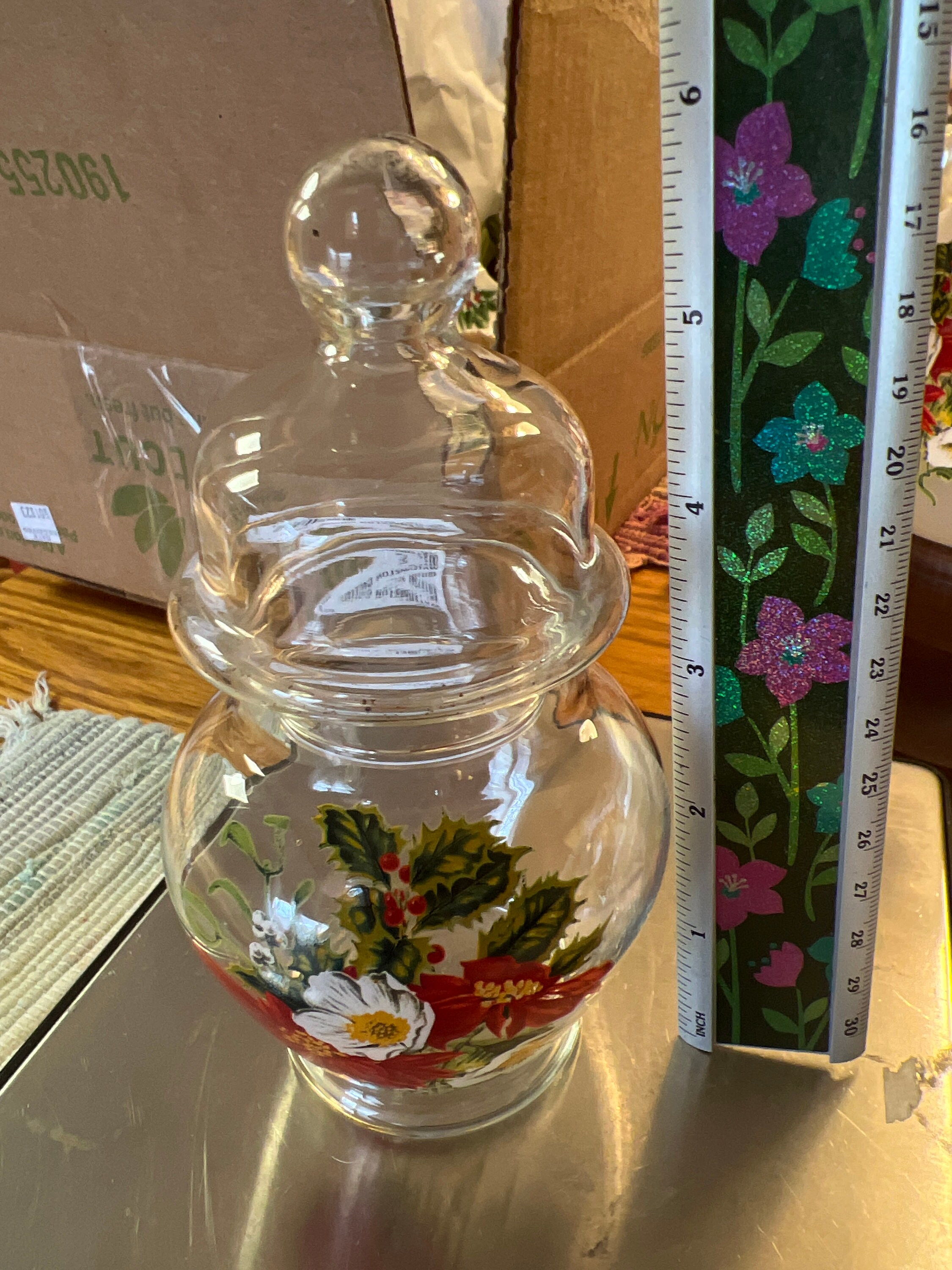 Vintage Libby Christmas Ginger Jar/poinsettia Motif Small - Etsy