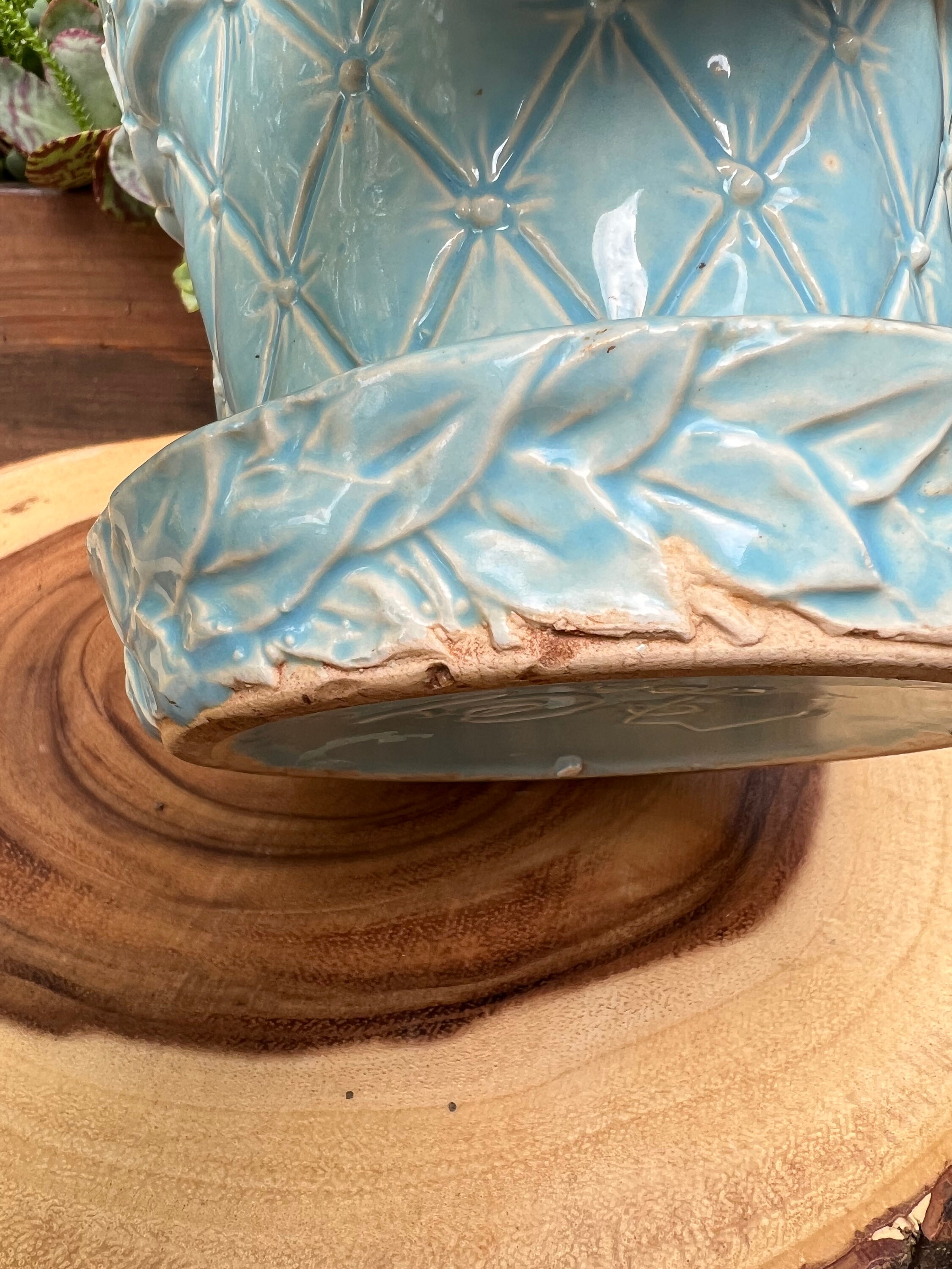 Vintage Mccoy Quilted Light Turquoise 5 Inch Flower Pot With - Etsy