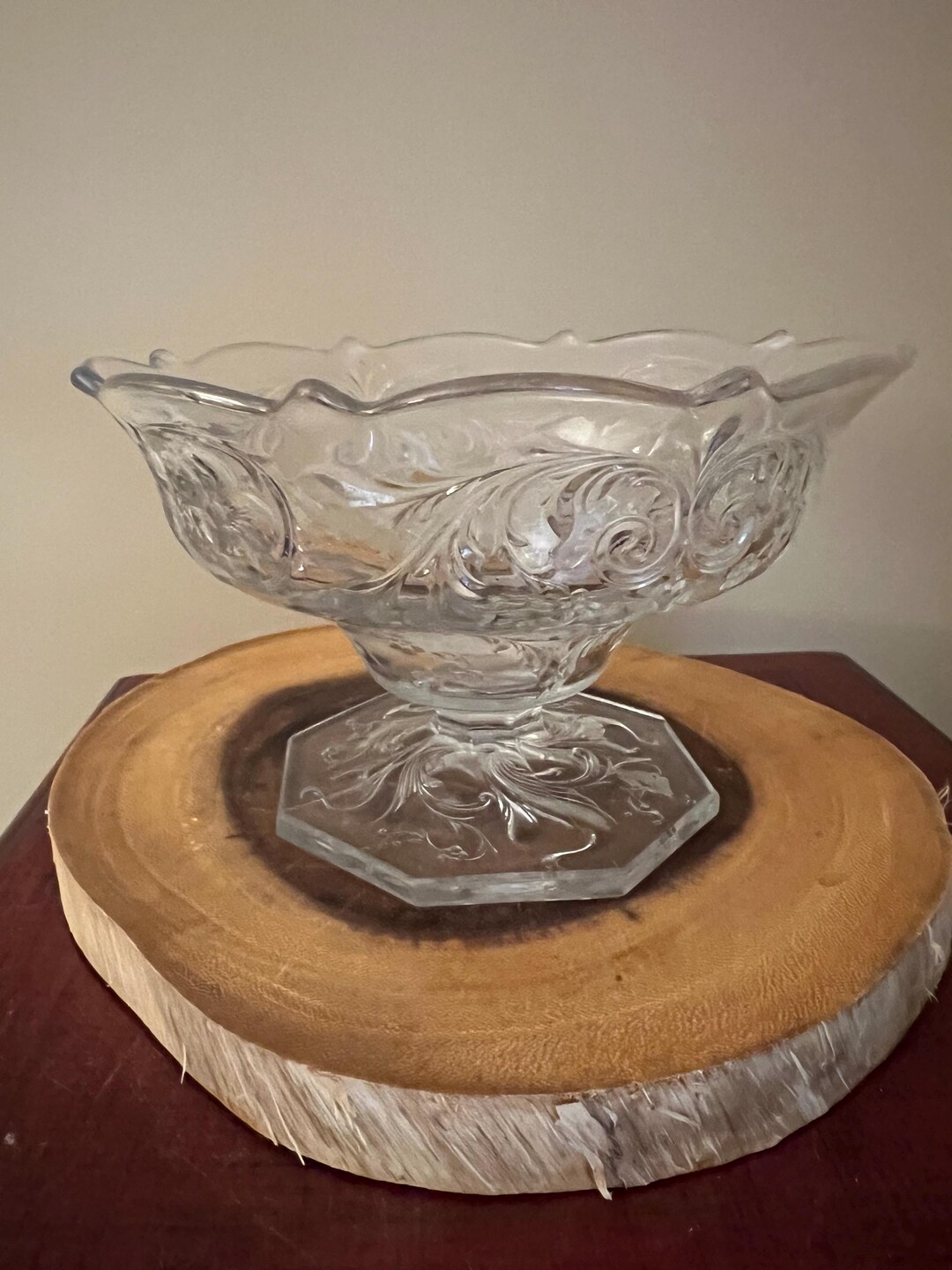 Vintage Mckee Clear Rock Crystal Pattern Compote- 4 1/2” H 7 1/2” W - Etsy