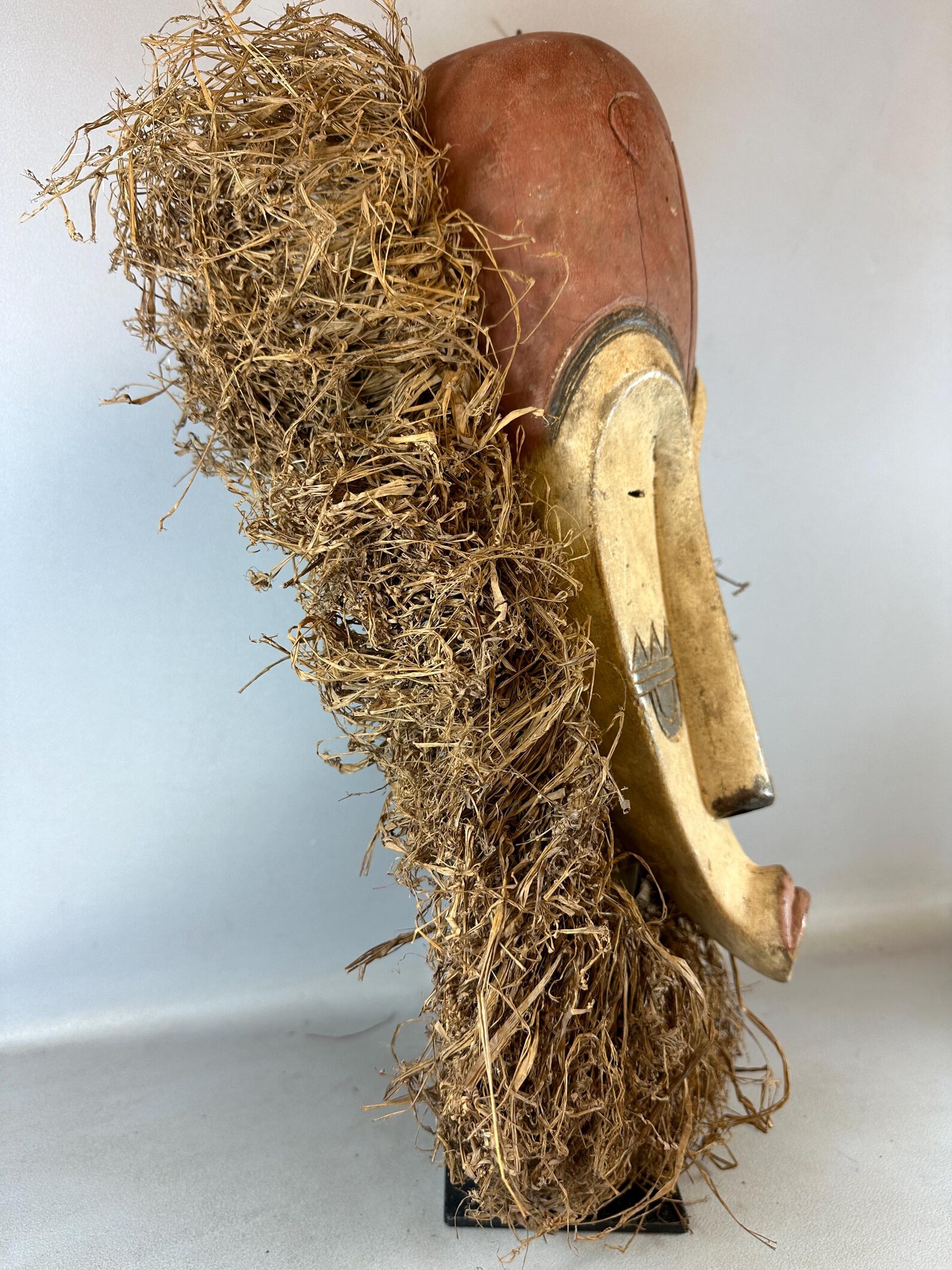 240907 - Old African Fang Mask With Raffia- Gabon. - Etsy