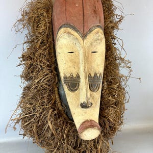 240907 - Old African Fang Mask With Raffia- Gabon. - Etsy