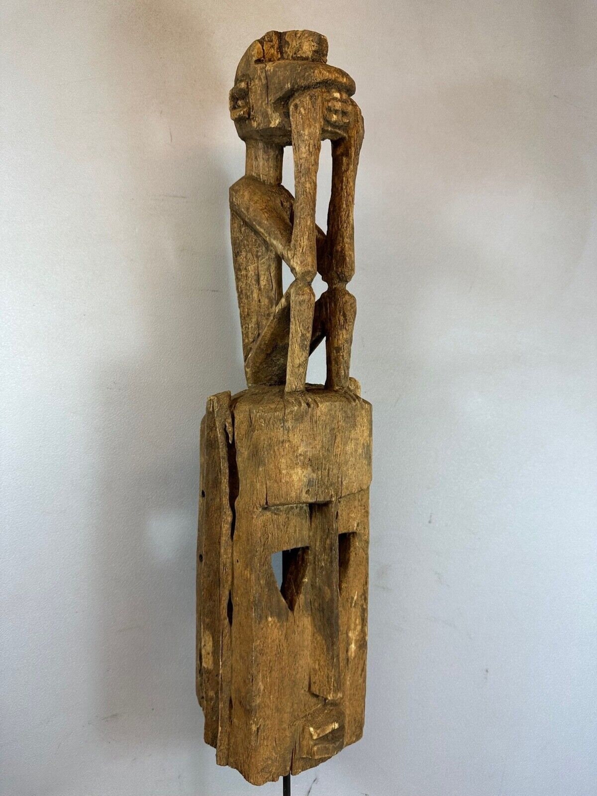 230943 Old African Dogon Satimbe Mask With Eating Monkey on Top Mali ...