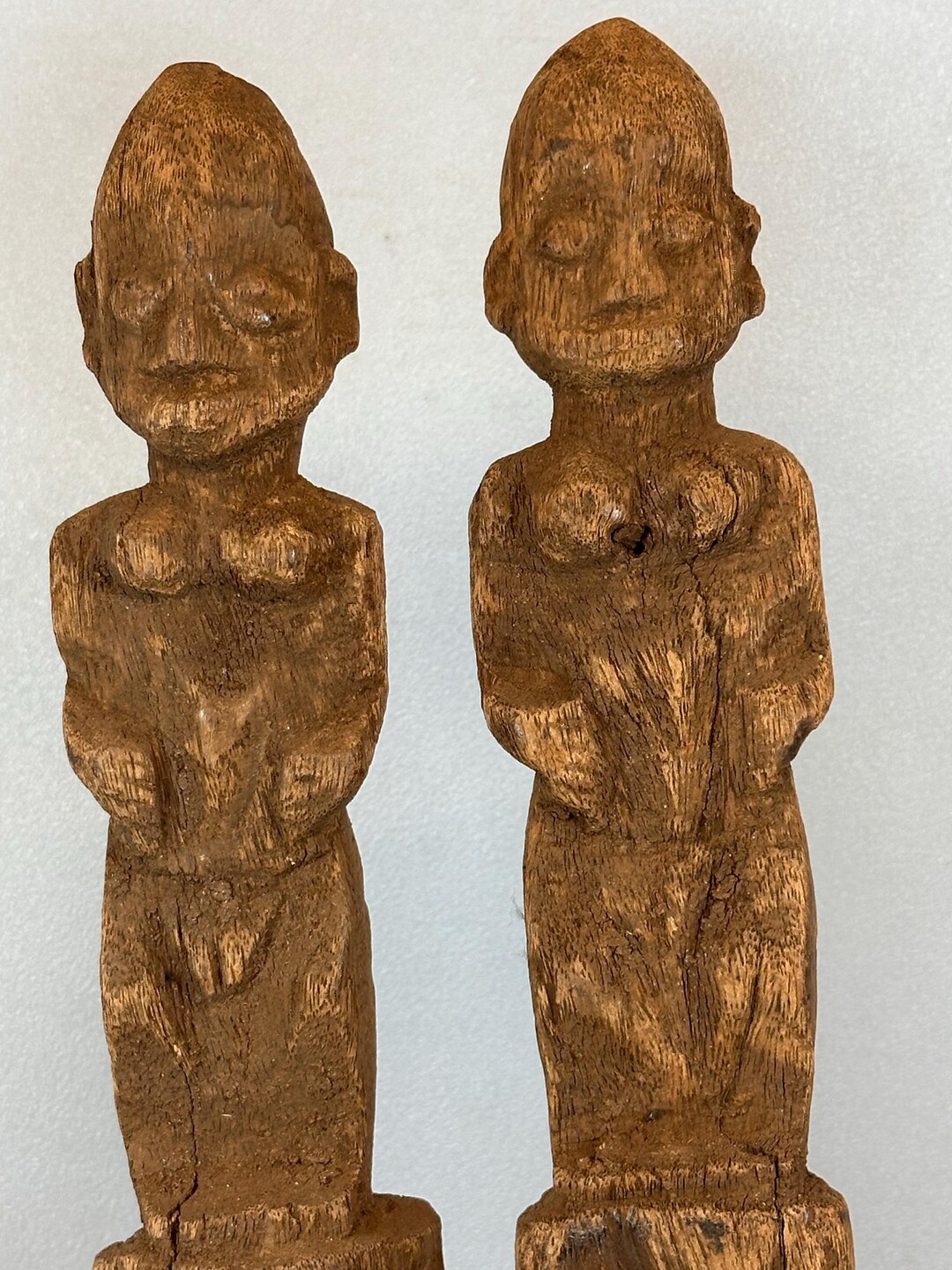 250430 - Rare and Old African Protection Bocci Statues on Stand ...