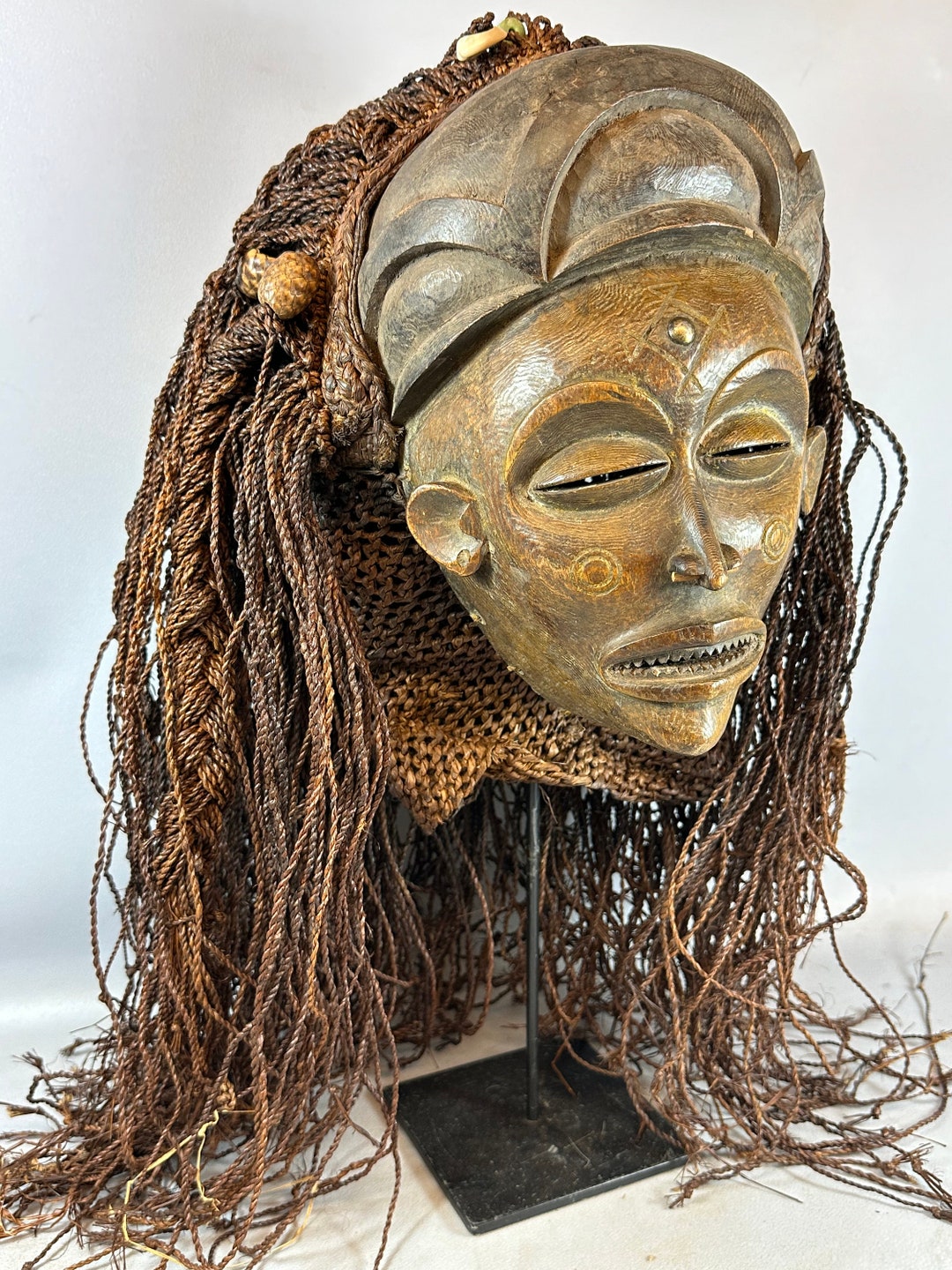 240557 Old Extremely Rare African Mwana Pwo Mask From the Chokwe Congo ...