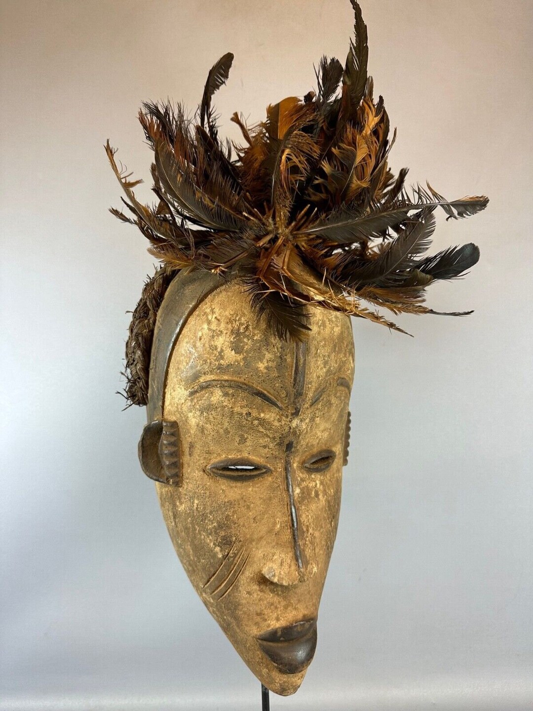231062 Old African Idoma Mask With Feathers Nigeria. - Etsy