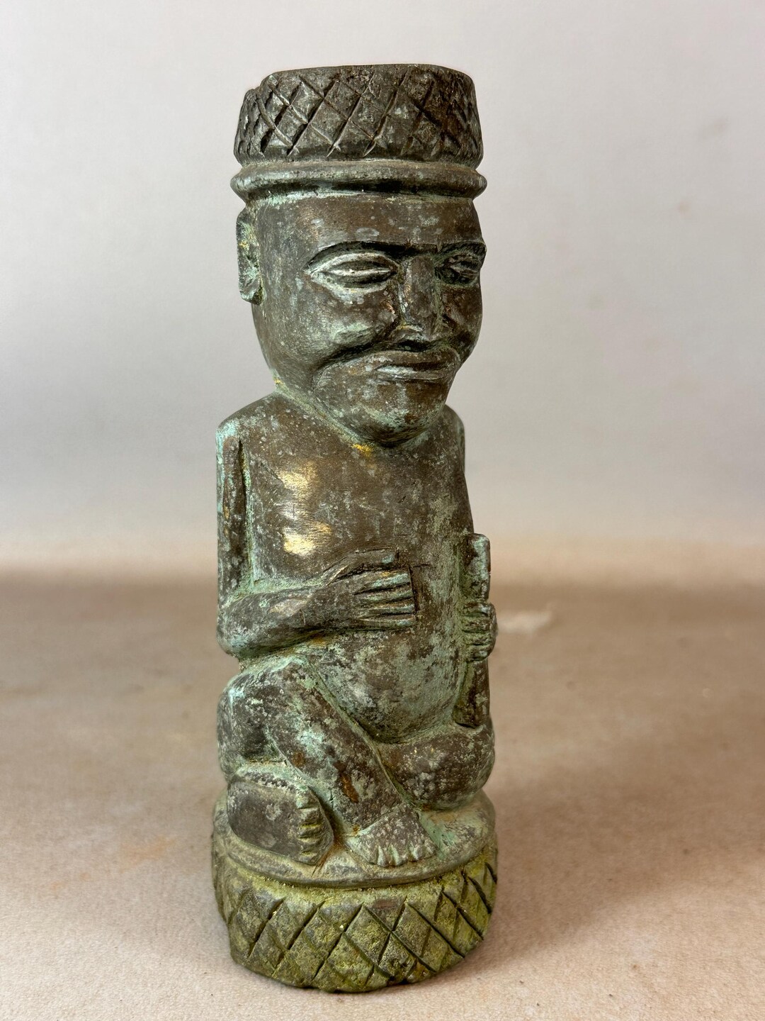 250317 - Old & Heavy African Solid Bronze Funeral Yombe Sculpture ...