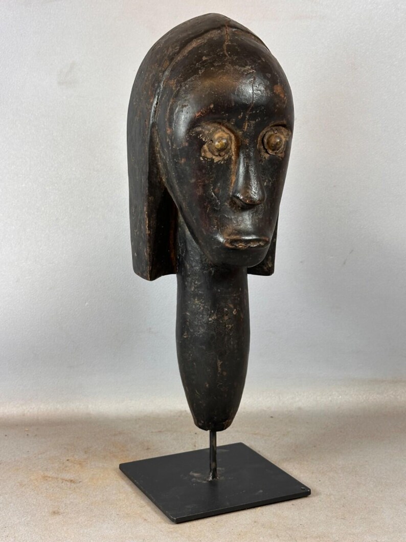 250714 - Old African Fang Relic Guard Head on Stand - Gabon. - Etsy
