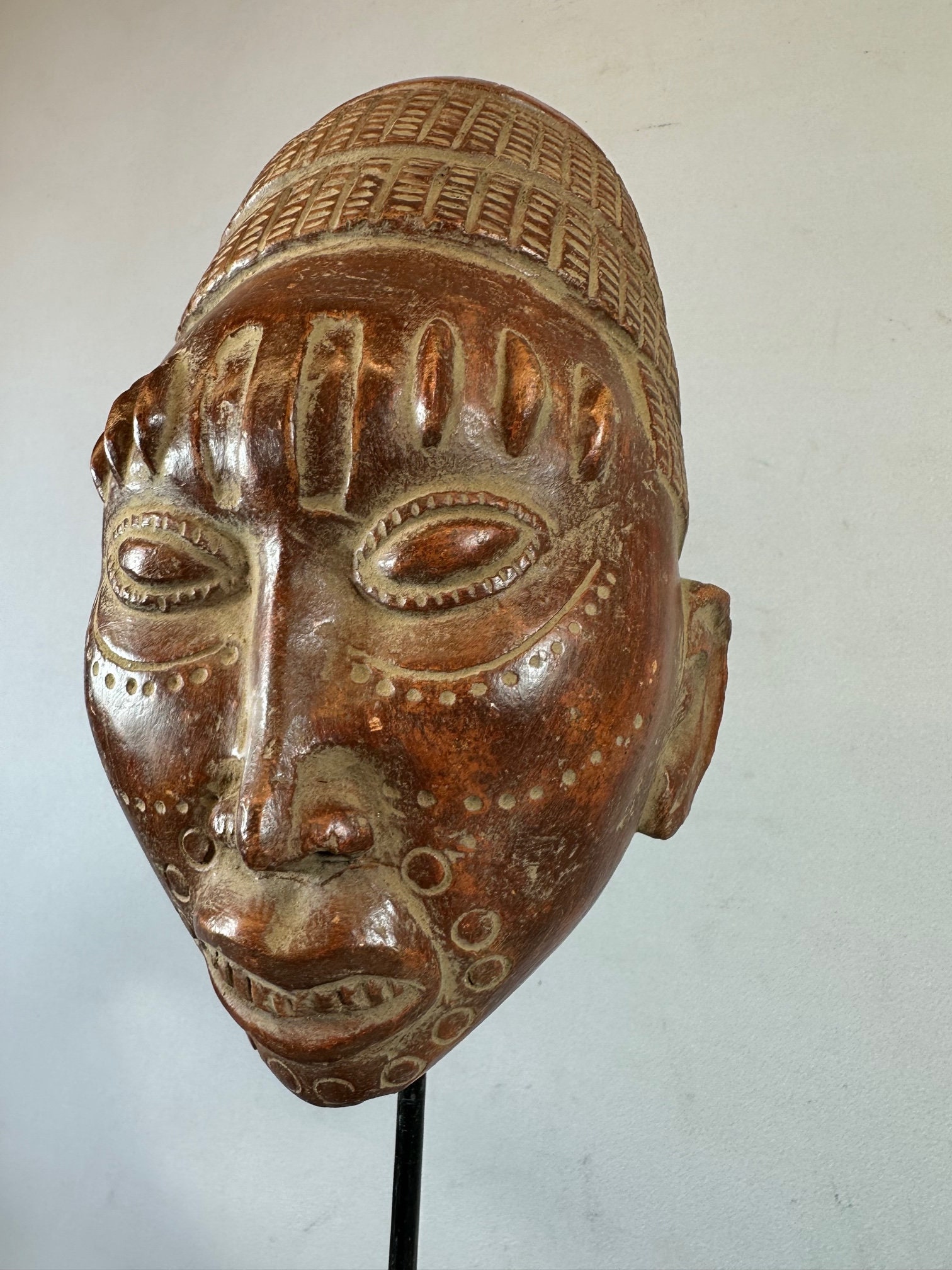 230941 Very Nice African Oba Village Benin Terracotta Mask Nigeria. - Etsy