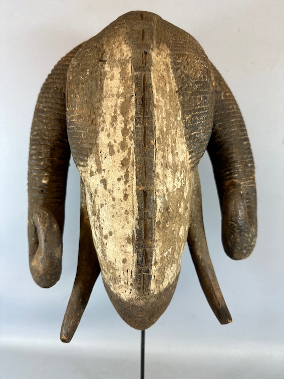 230820 - Old African Baule Wooden Ram Mask Gbagba - I… - Gem