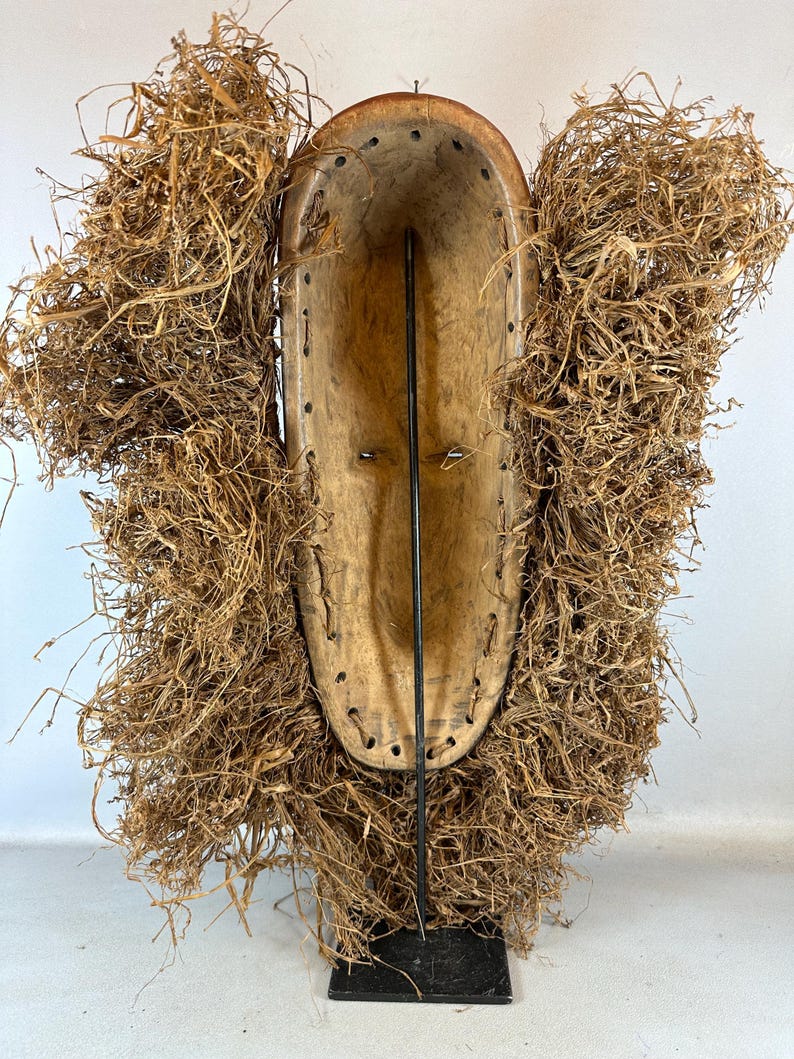 240907 - Old African Fang Mask With Raffia- Gabon. - Etsy