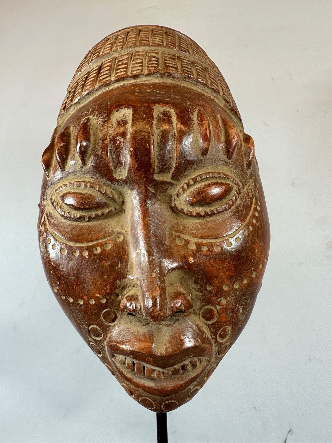 230941 - Very Nice African Oba Village Benin Terracotta Mask - Nigeria ...