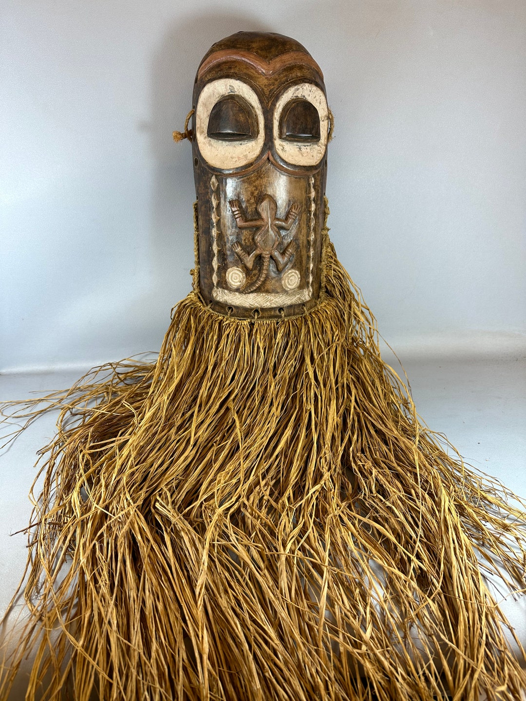 231237 - African Bembe Mask With Raffia - Congo. - Etsy