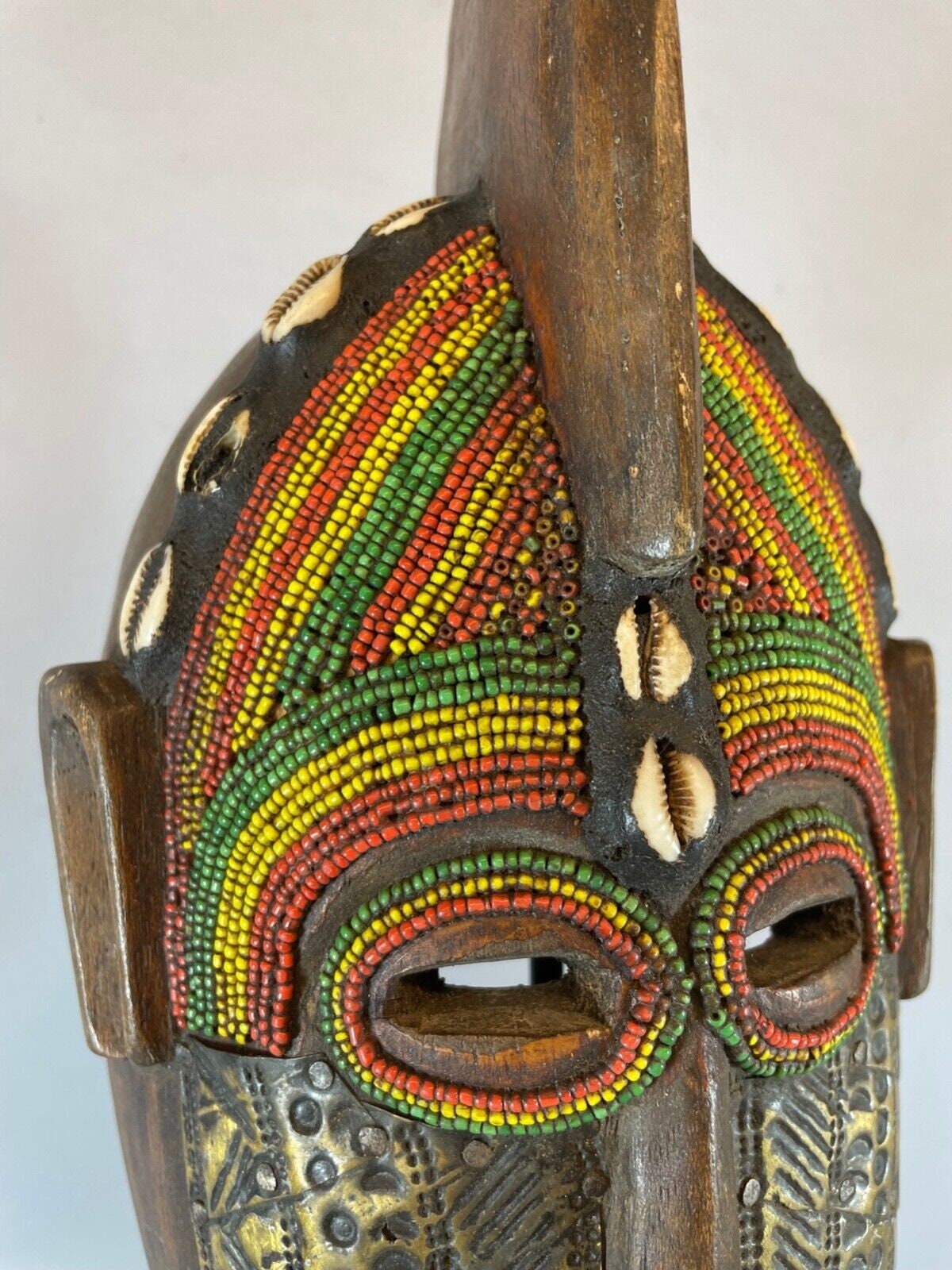 230628 African Marka N'toma Ceremonial Mask With Beads an Copper Mali ...