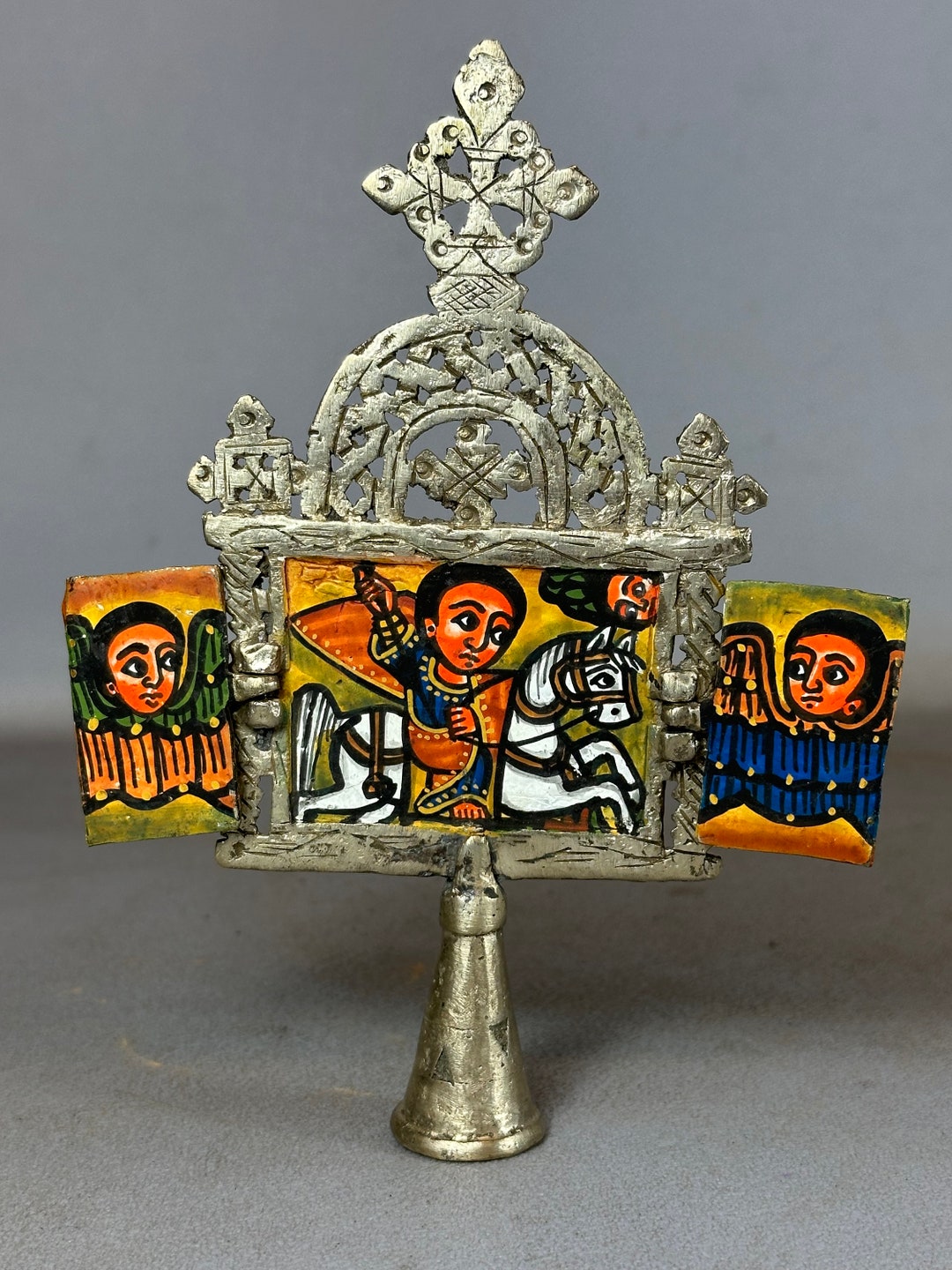 240720 Little African Ethiopian Coptic Altar With 3 Icons Ethiopia. - Etsy
