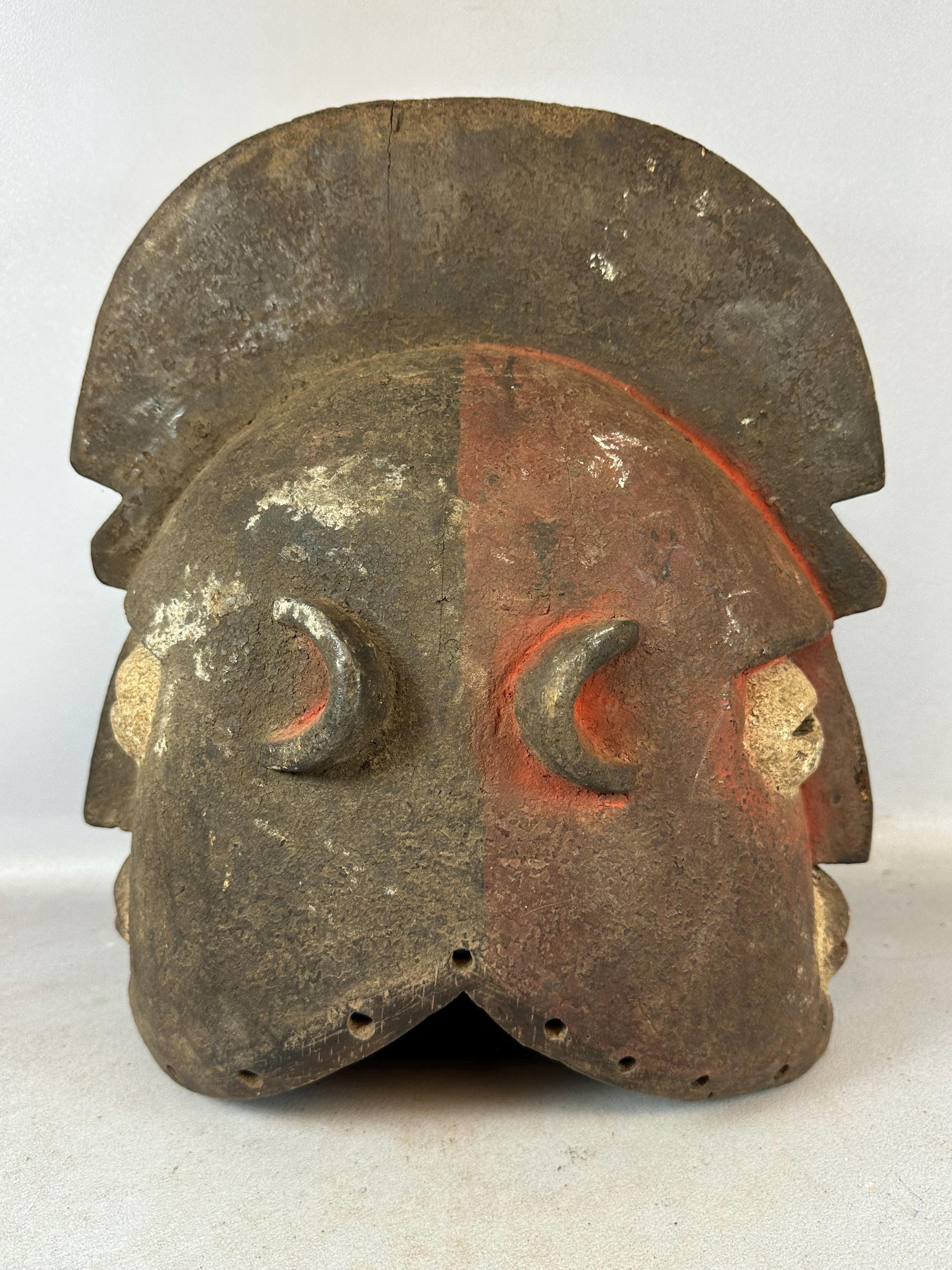 240808 - Old African Boa Double Helmet Mask - Congo - Etsy