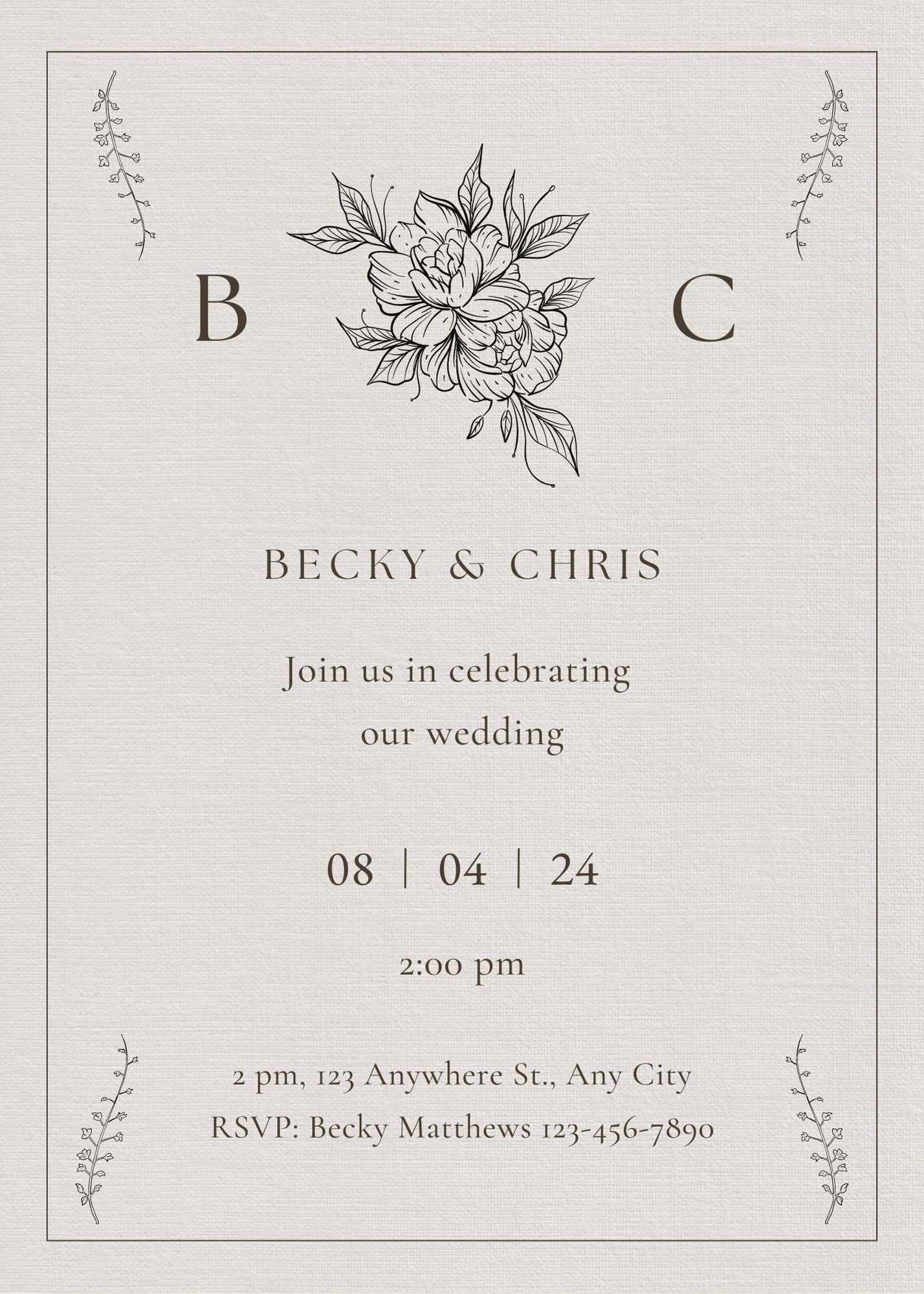 Elegant Wedding Invitations, Venue Invitation, Venue Wedding Invitation ...