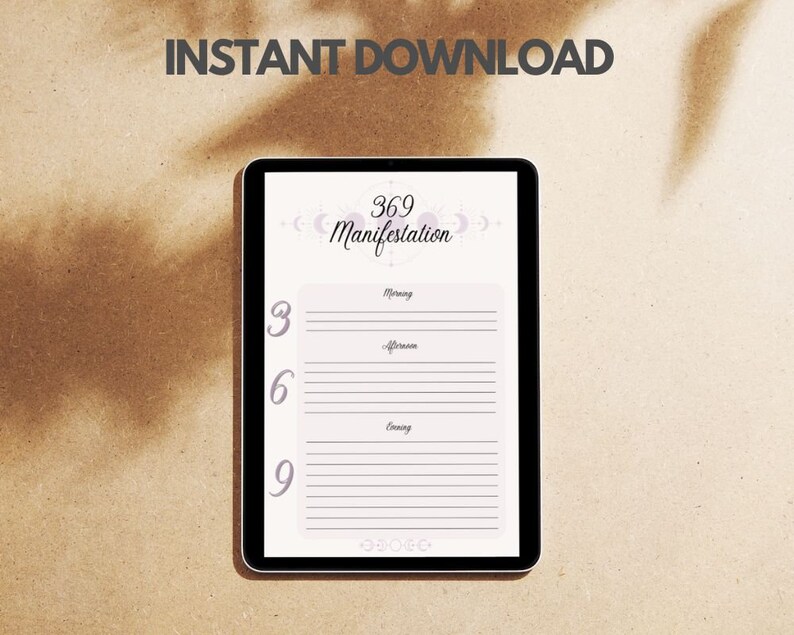 369 Manifestation Method Printable Template, 369 Method, Law of ...