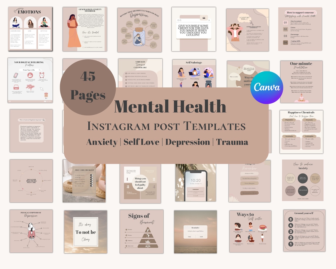 Mental Health Instagram Bundle, Mental Health Posts, Mental Health ...