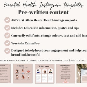 Mental Health Instagram Bundle, Mental Health Posts, Mental Health Social Media, Self-love ...