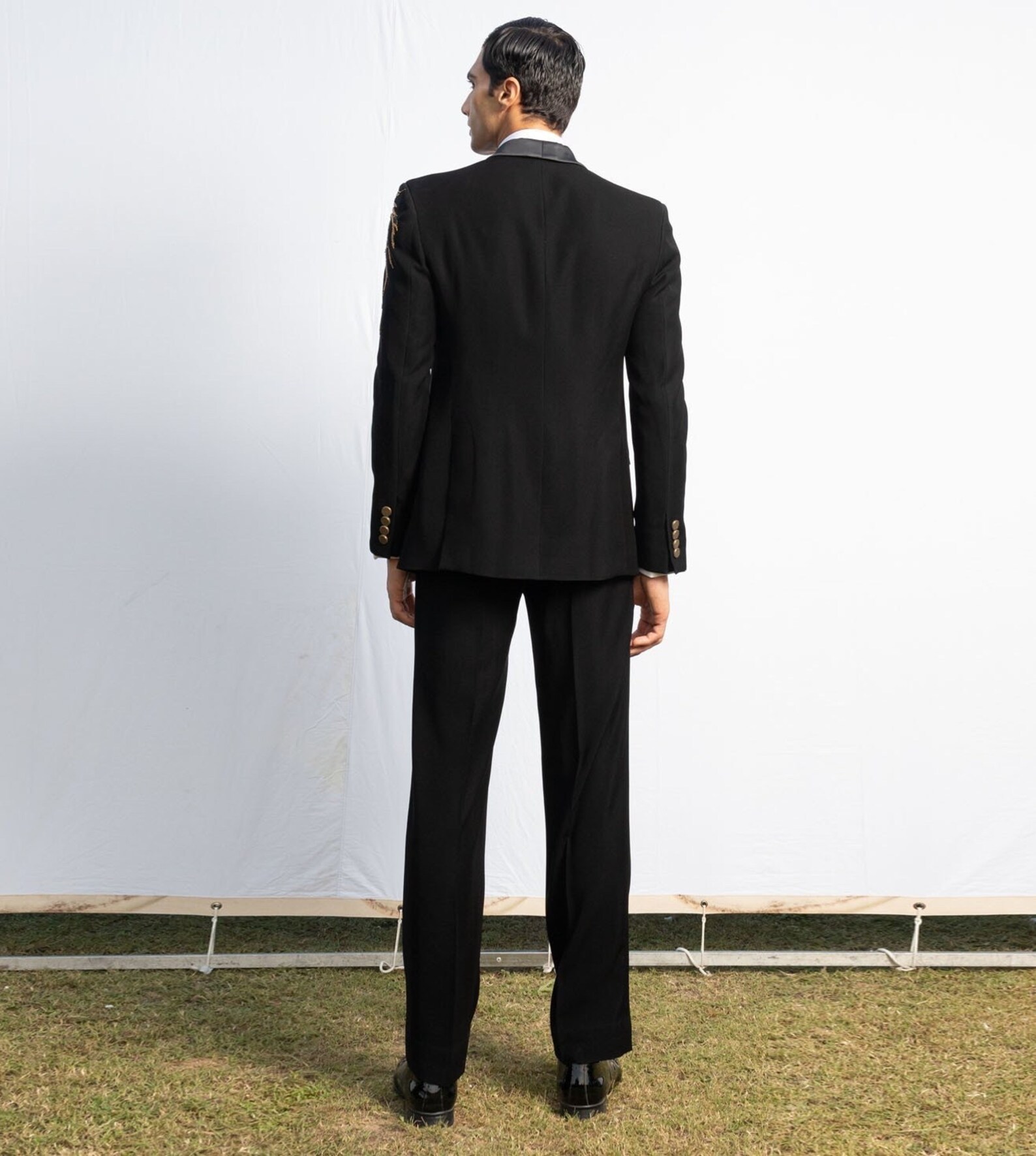 Tiger Inspired Black Golden Crystal Embroidered Jacket for Men, Grooms ...